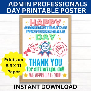 Administrative Professionals Day Printable Poster, Administrative ...
