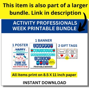 Activity Professionals Week Printable Poster, Activity Professionals ...