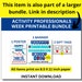 Activity Professionals Week Printable Poster, Activity Professionals ...