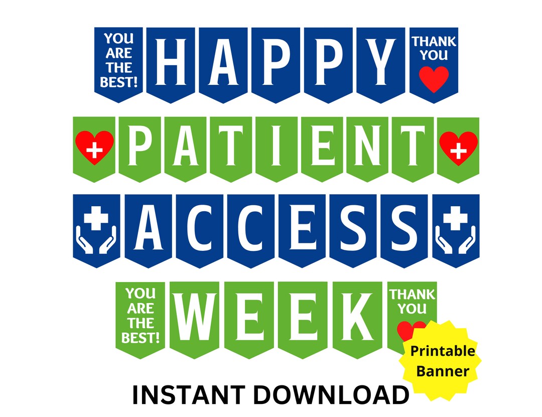 Patient Access Week Printable Banner, Patient Access Professionals Week ...