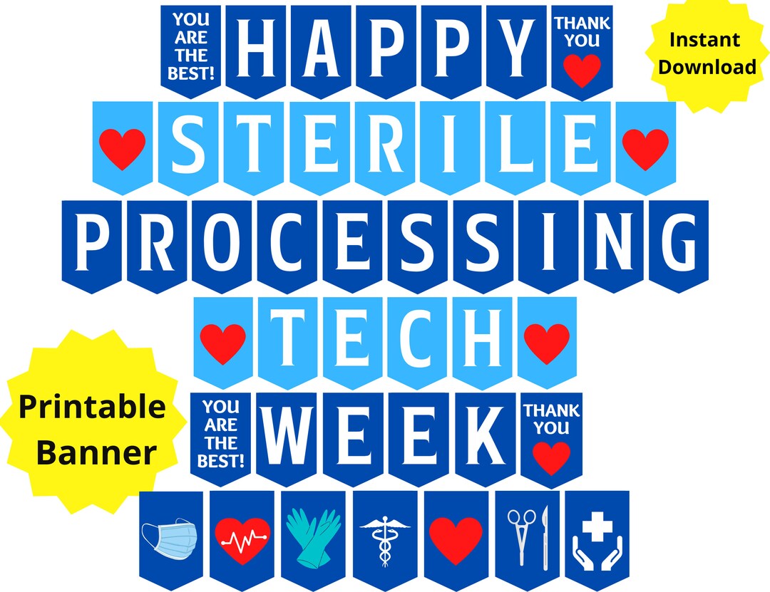 Sterile Processing Tech Week Printable Sign SPD Tech Week - Etsy
