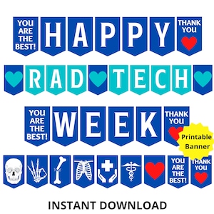 Rad Tech Week Printable Banner, Happy Radiologic Tech Week Sign ...