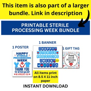 Sterile Processing Week Printable Poster, SPD Week, Central Service ...