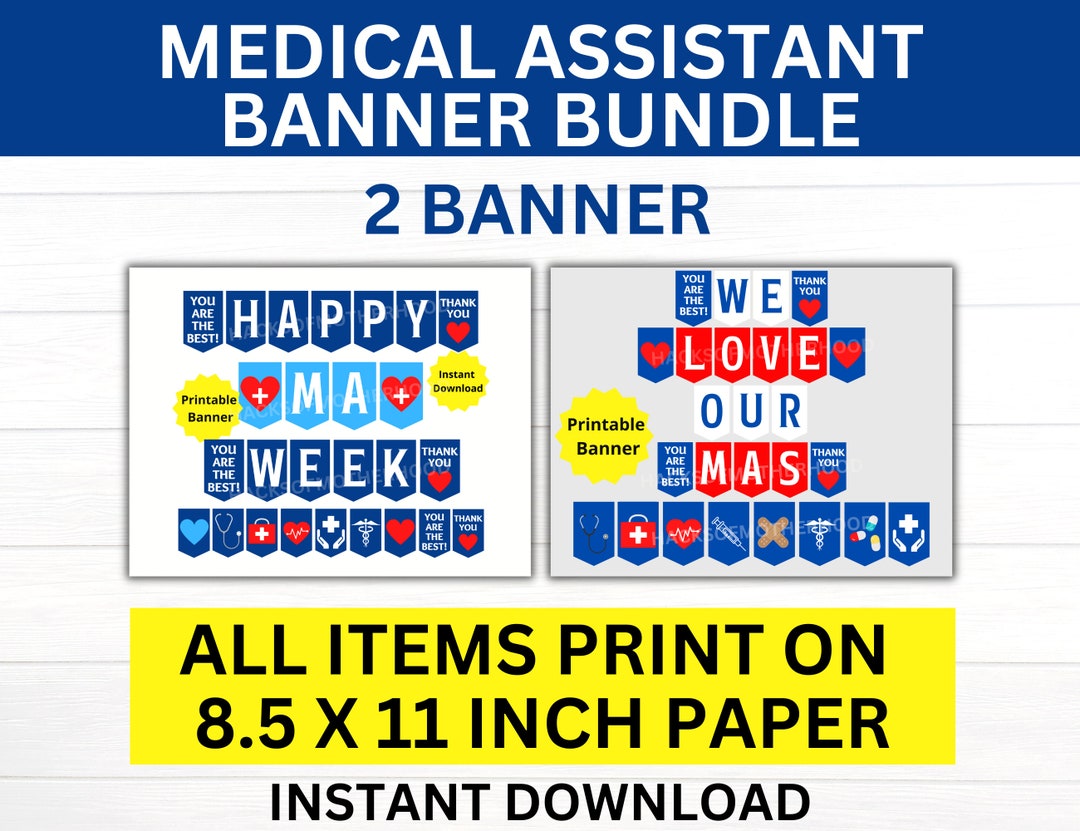 Medical Assistant Week Printable Banner Bundle, MA Week, Medical ...