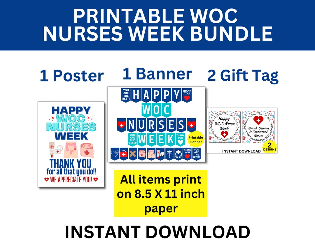 Wound, Ostomy, & Continence Nurses Week Printable Bundle, WOC Nurses ...