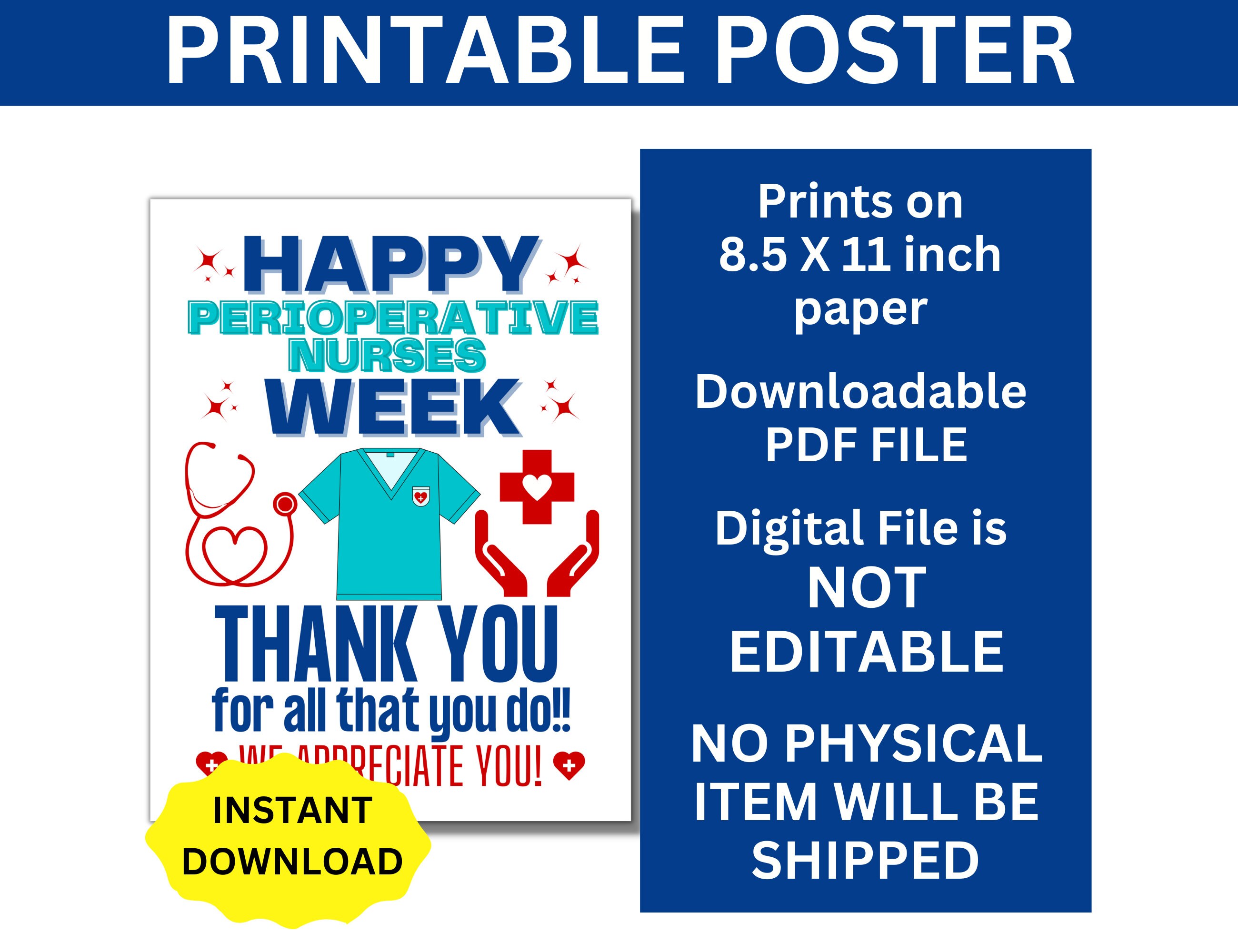 Perioperative Nurses Week Printable Poster, Perioperative Nurse Week ...