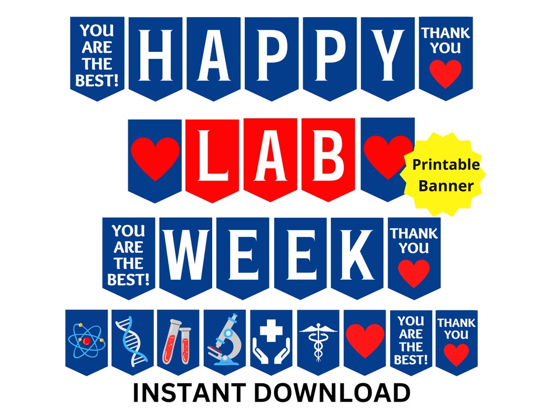 Happy Lab Week Printable Sign, Medical Laboratory Professionals Week ...