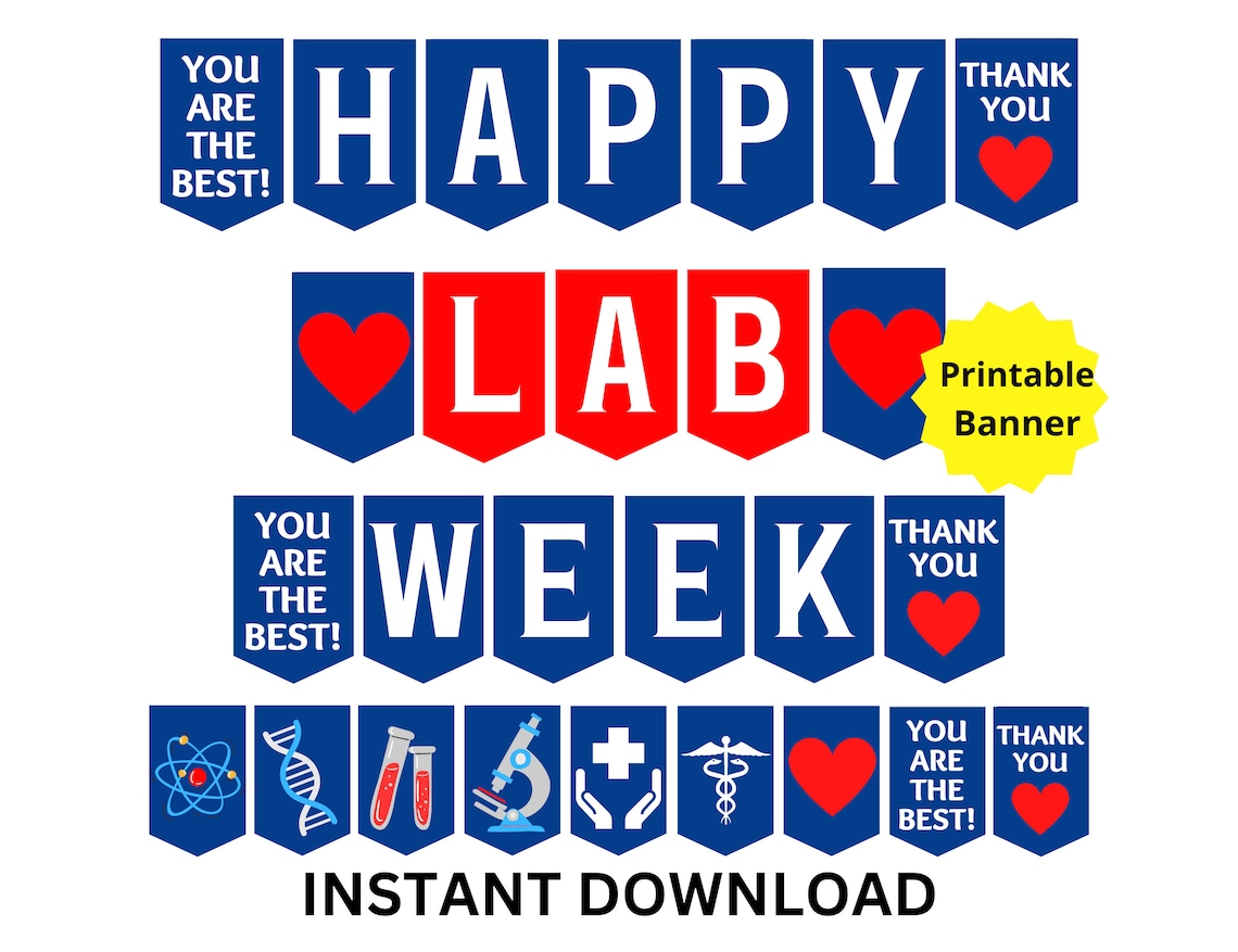 Happy Lab Week Printable Sign, Medical Laboratory Professionals Week ...