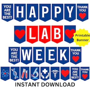 Happy Lab Week Printable Sign, Medical Laboratory Professionals Week ...