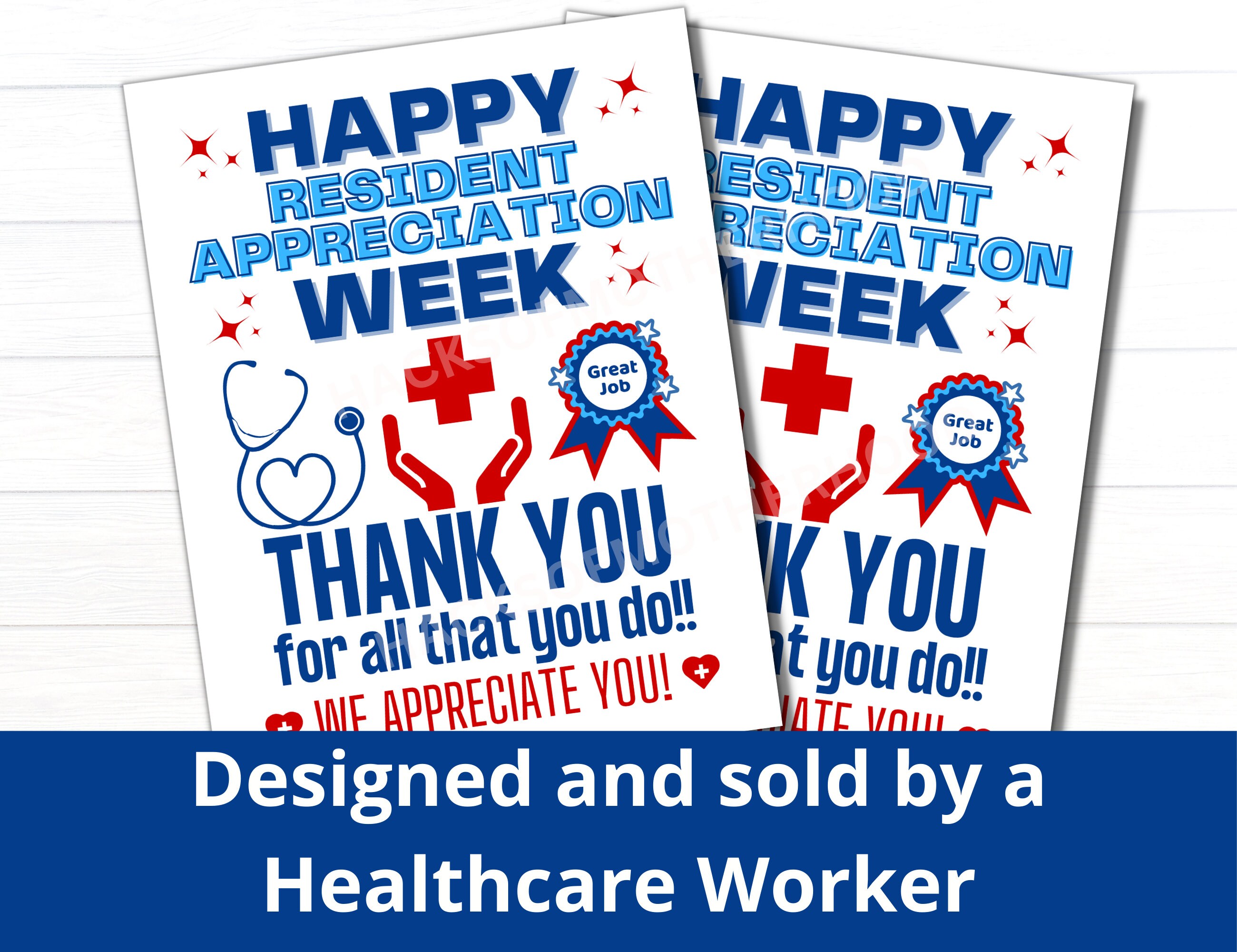 Resident Week Printable Poster, Happy Resident Week Sign, Medical ...