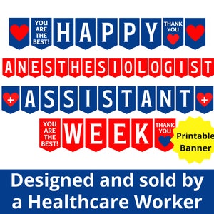 Anesthesiologist Assistant Week Printable Banner, Happy CAA Week ...