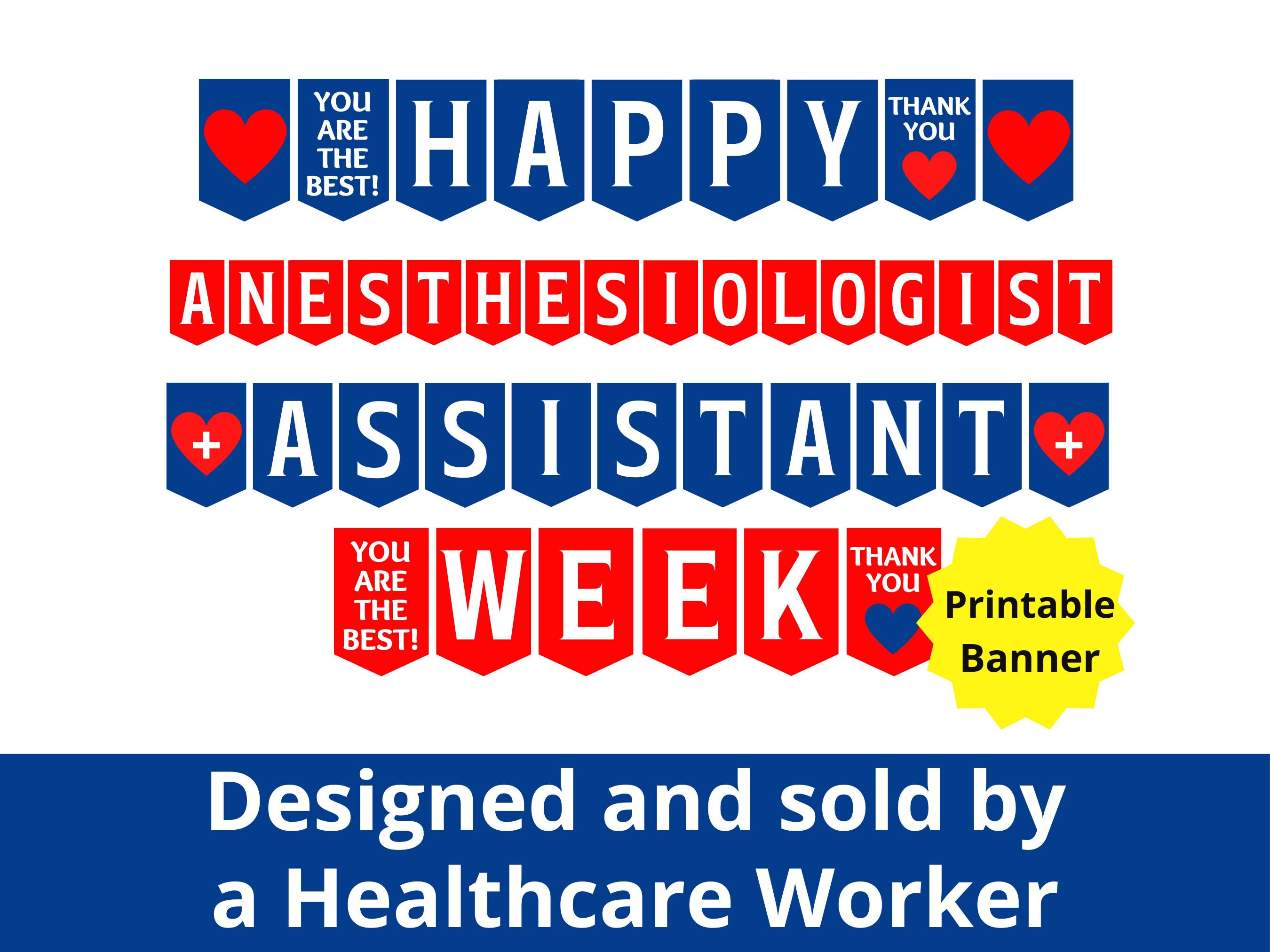 Anesthesiologist Assistant Week Printable Banner, Happy CAA Week ...