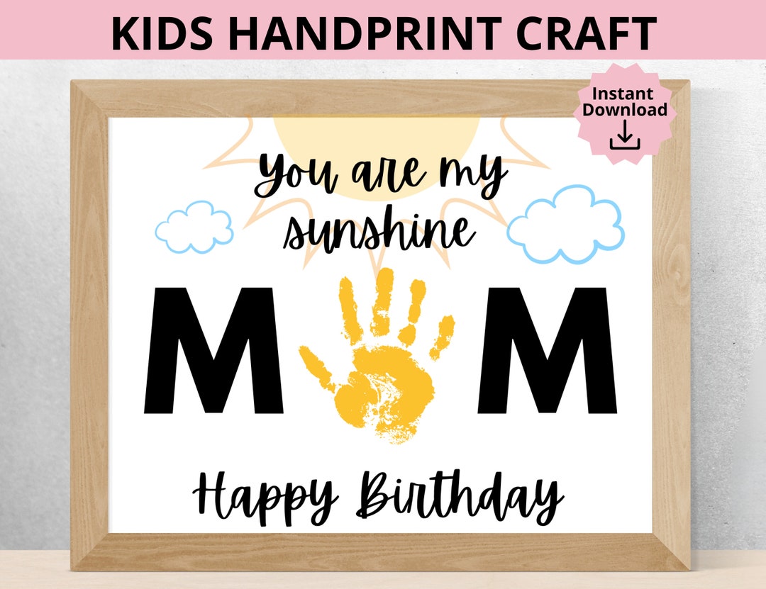 Mother's Birthday Handprint Craft Printable, Personalized Mother's ...