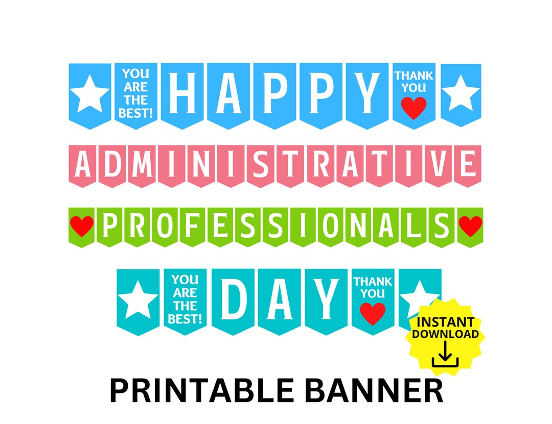 Administrative Professionals Day Printable Banner, Administrative ...