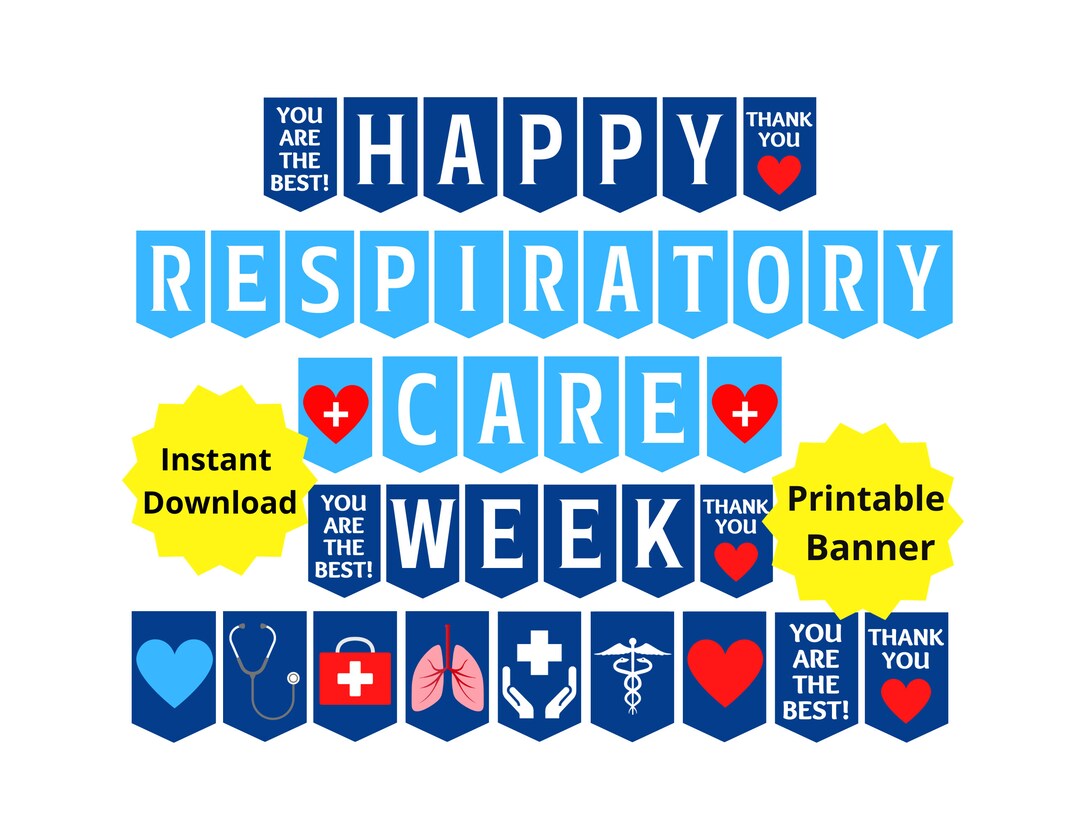 Respiratory Care Week Printable Banner, Happy Respiratory Therapist ...