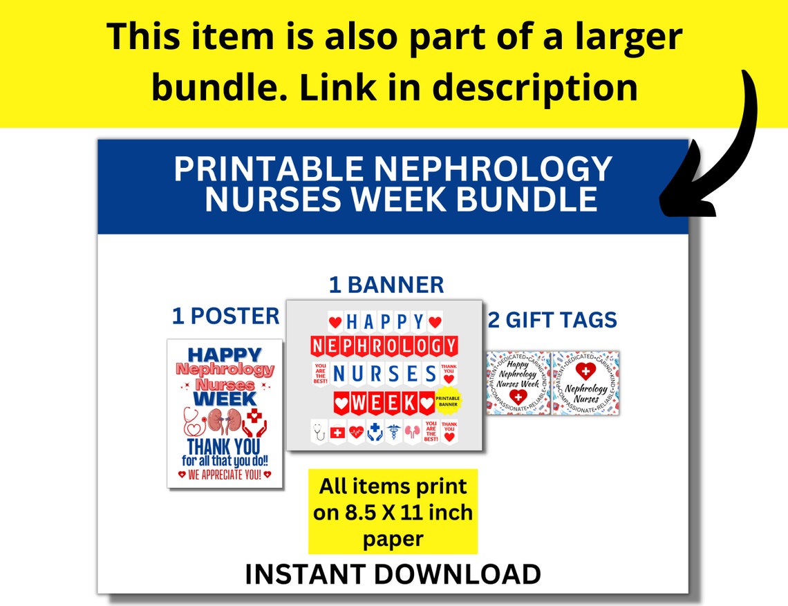 Nephrology Nurses Week Printable Poster, Nephrology Nurses Week Sign ...
