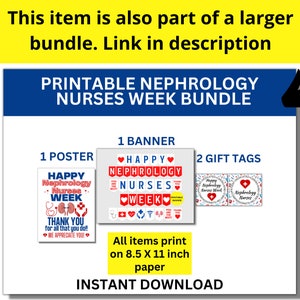 Nephrology Nurses Week Printable Poster, Nephrology Nurses Week Sign ...