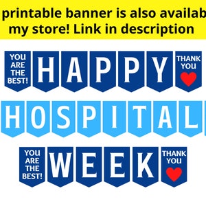 Hospital Week Printable Poster, Hospital Week Sign, Hospital ...