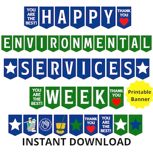 Happy Environmental Services Week Printable Banner, Environmental ...