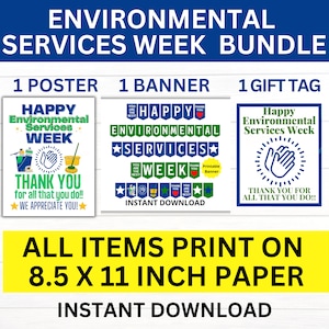 Environmental Services Week Printable Bundle, Environmental Services ...