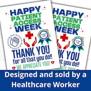 Patient Access Week Printable Poster, Patient Access Professionals Week ...