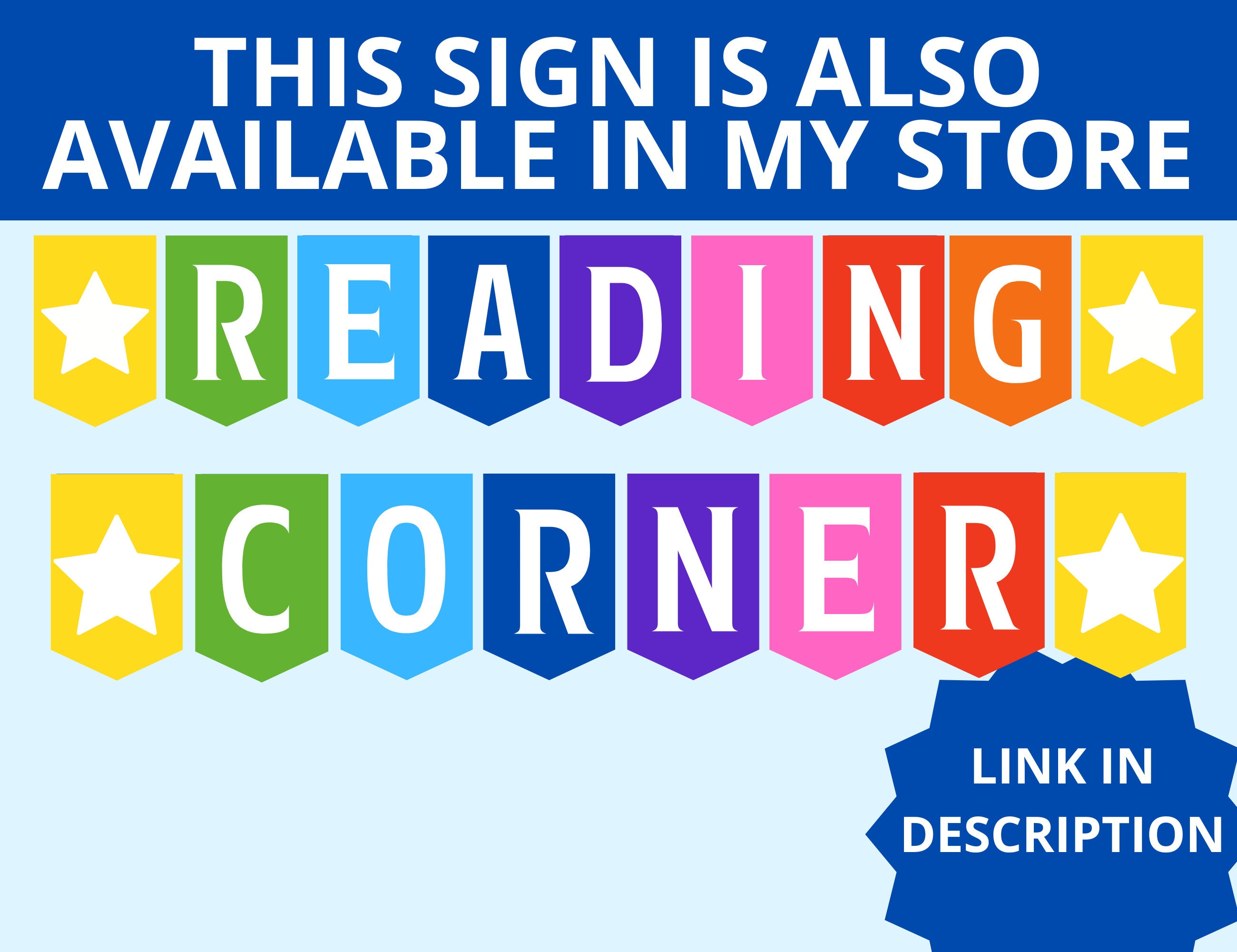 Reading Banner Printable, Reading Classroom Decoration Printable ...