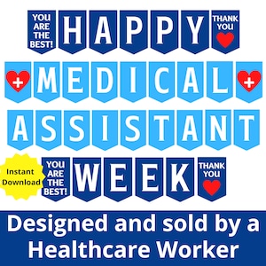 Medical Assistant Week Printable Banner, Happy MA Week Sign, Medical ...