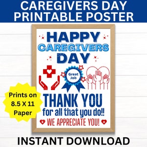 Caregivers Day Printable Poster, Happy Caregivers Day Sign, Caregivers ...