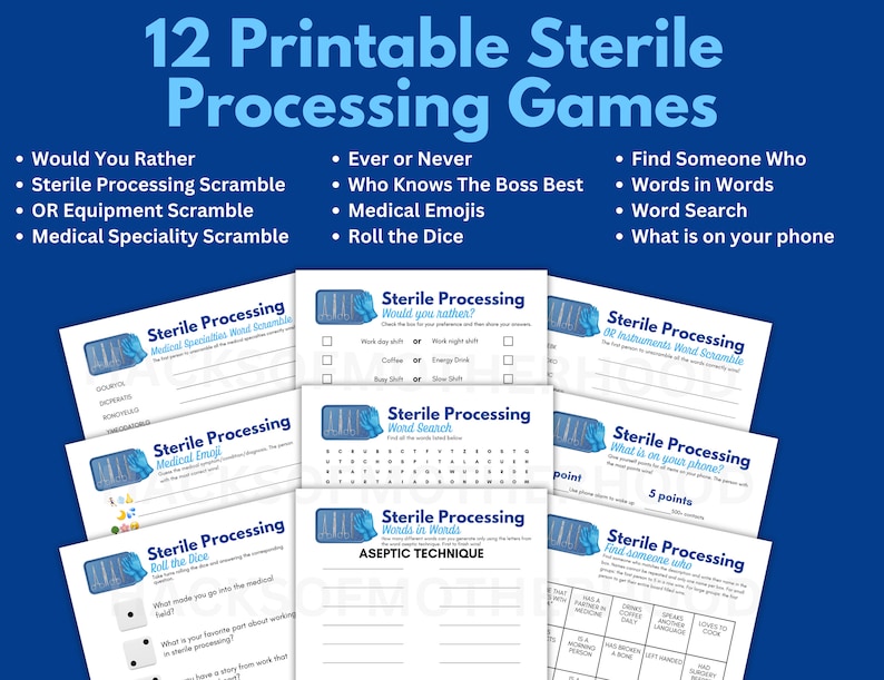 Sterile Processing Week Printable Bundle, SPD Week, Central Service ...