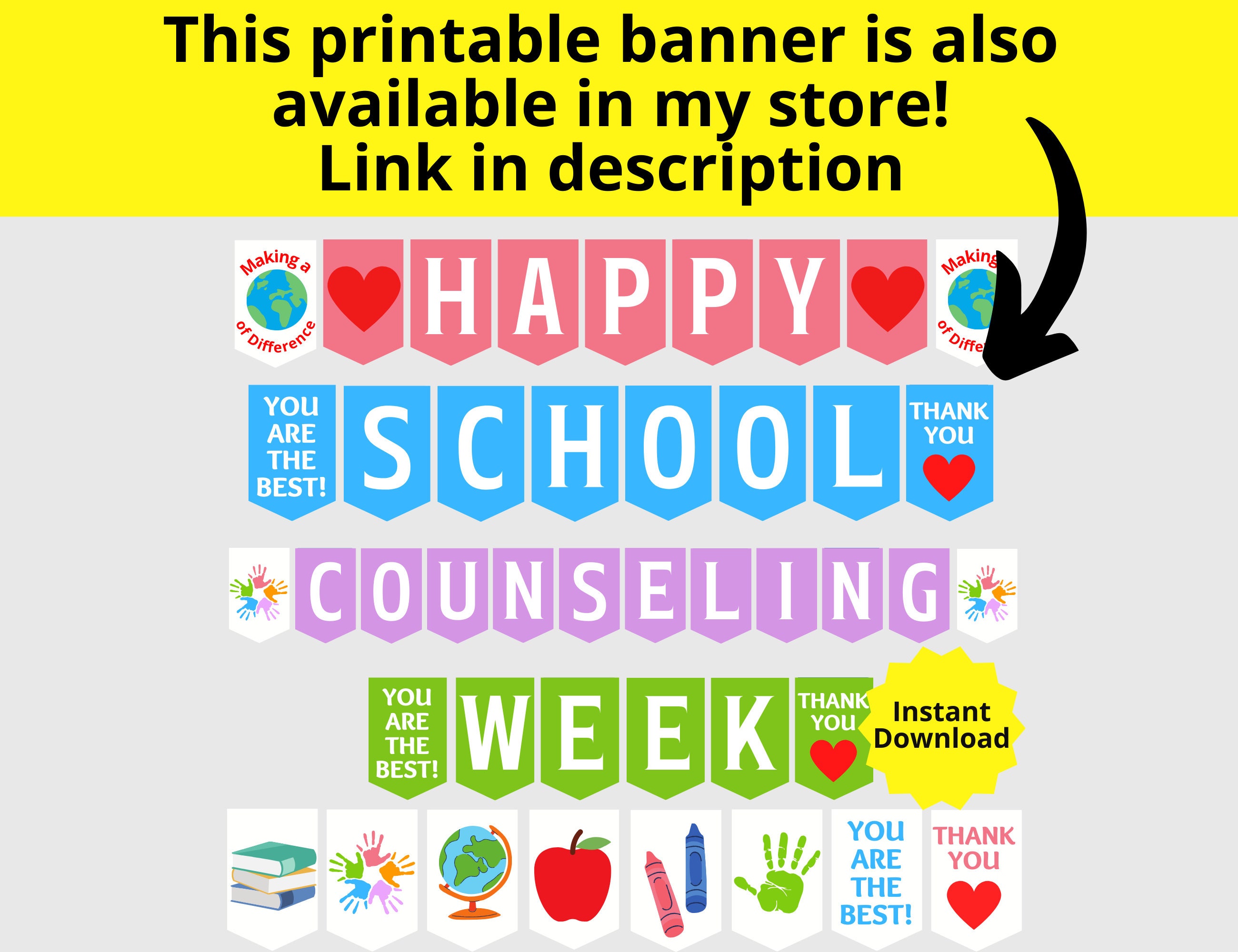 Happy School Counseling Week Printable Poster, School Counselor Week ...