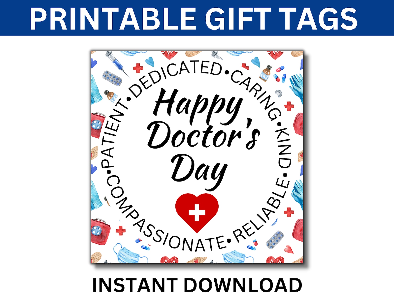 Doctors Day Printable Gift Tags, Happy Doctors Day Gift, Doctor ...
