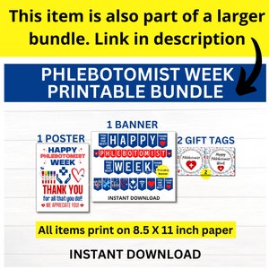 Phlebotomist Week Printable Poster Bundle, Phlebotomy Week Signs ...