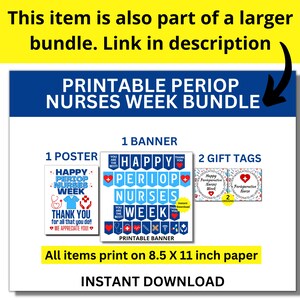 Perioperative Nurses Week Printable Banner, Periop Nurse Week Sign ...