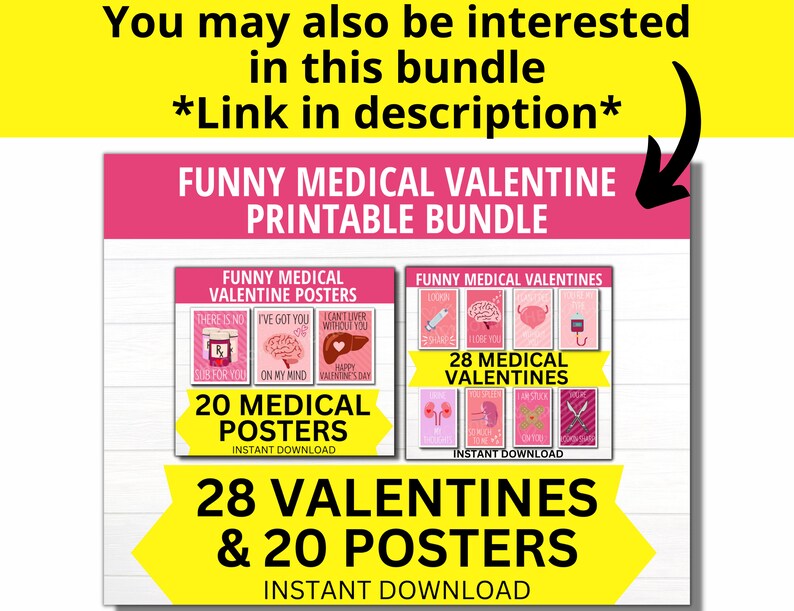 Funny Medical Valentine's Day Cards, 28 Pack Medical Pun Valentines ...