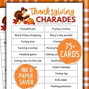 Thanksgiving Party Printable Game, Thanksgiving Charade, Thanksgiving ...