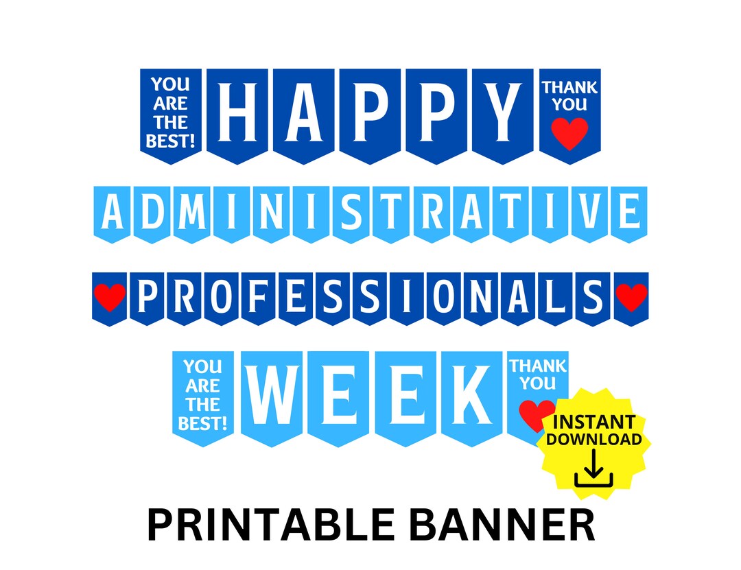 Administrative Professionals Week Printable Banner, Administrative ...