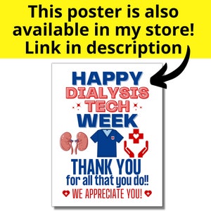 Dialysis Tech Week Printable Banner, Dialysis Technician Week Sign ...