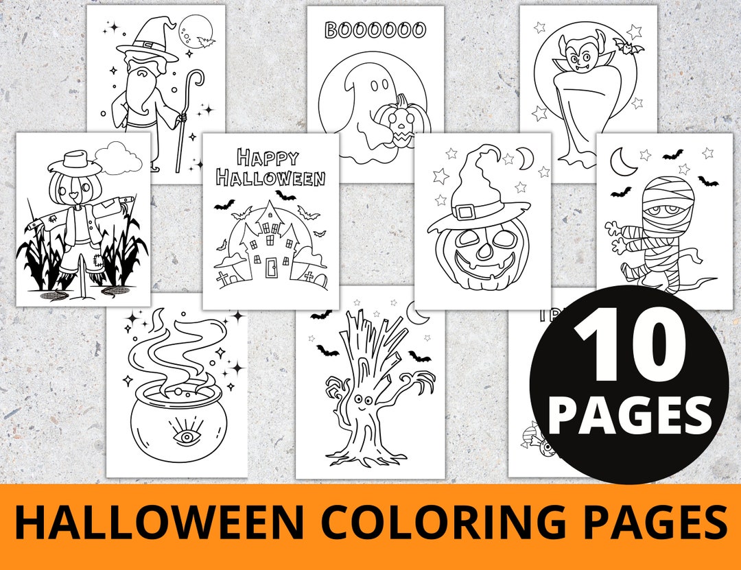 Halloween Coloring Pages Printable, Halloween Activity Book, Halloween ...