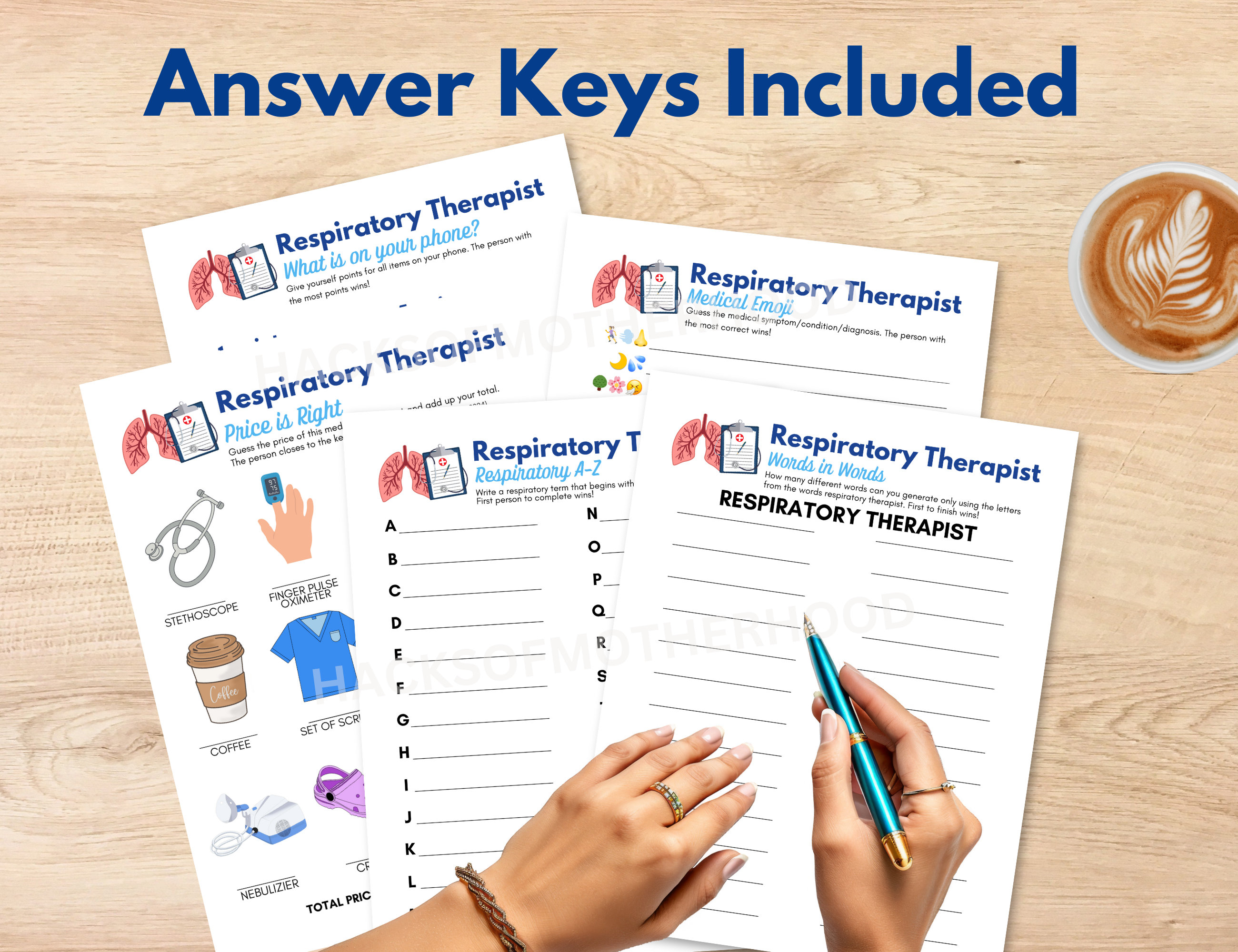 Respiratory Therapist Printable Game Bundle, Medical Games, RT Week ...