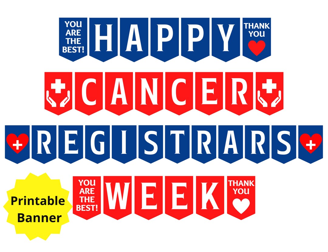Cancer Registrars Week Printable Banner, National Cancer Registrar Week ...