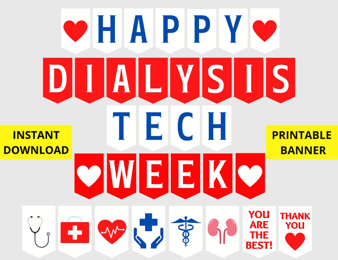 Dialysis Tech Week Printable Banner Dialysis Technician Week - Etsy