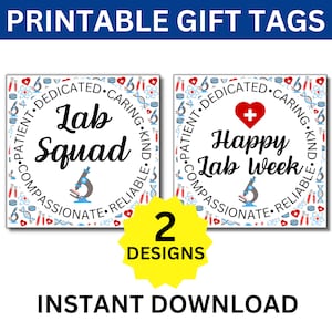 Lab Week Printable Tags, Medical Laboratory Professionals Week Gift ...