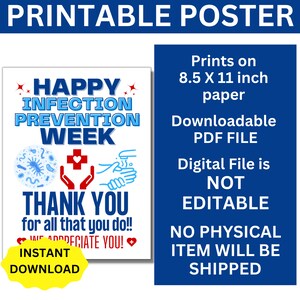 Infection Prevention Week Printable Poster, Happy Infection Prevention ...
