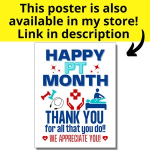 Physical Therapy Month Printable Banner, Happy PT Month, Physical ...