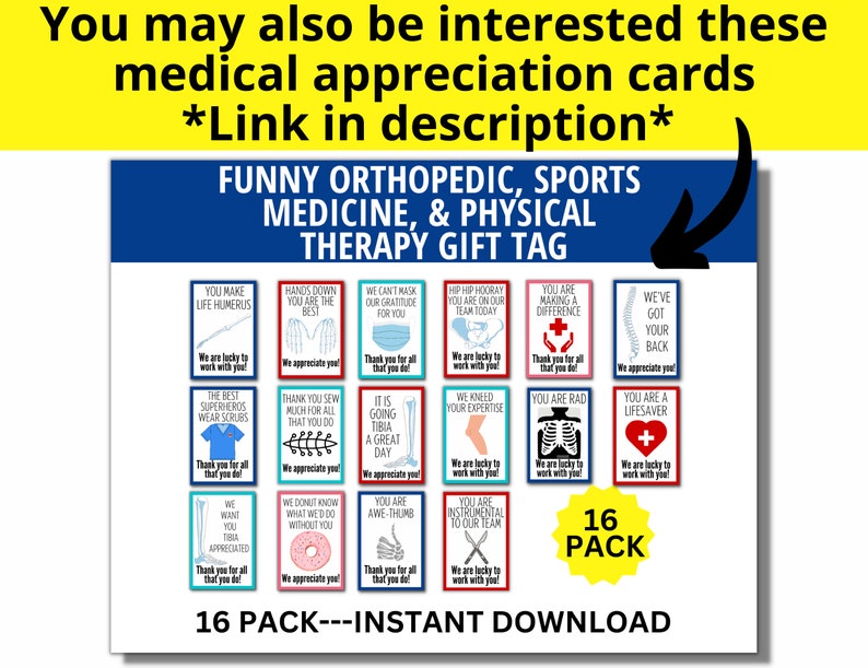 Orthopedic Nurses Week Printable Gift Tag, Ortho Nurse Week Gift ...
