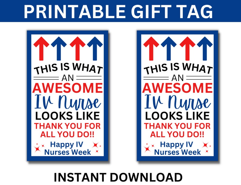 IV Nurses Week Printable Gift Tags Infusion Nurse - Etsy