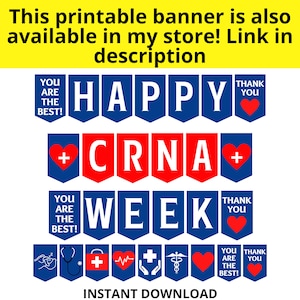 CRNA Week Printable Poster, Certified Registered Nurse Anesthetists ...