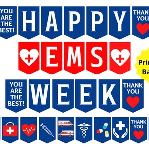 EMS Week Printable Banner Emergency Medical Services Sign - Etsy