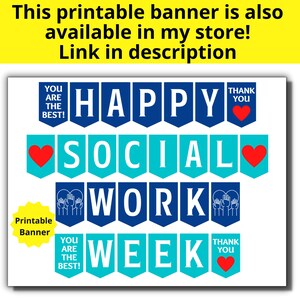 Social Work Week Printable Poster, Happy Social Work Week Sign, Social ...