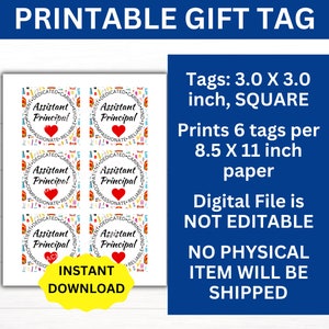 Assistant Principal Week Printable Gift Tag, Assistant Principal Week ...